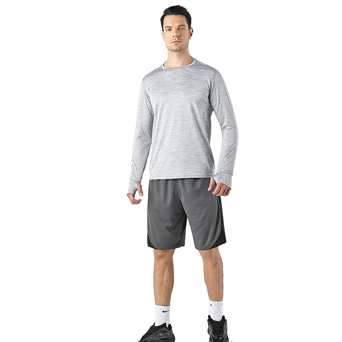 3 Pack: Men's Long Sleeve T Shirts, Dry Fit UV Sun Protection Outdoor Hiking Athletic Active Tops with Thumb Holes (Set 2, XX-Large)