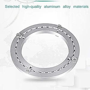 Heavy-Duty Mute 5-23 Inch Aluminum Lazy Susan Bearing Turntable Ring Swivel Plate Hardware for Heavy Loads,Silver Base