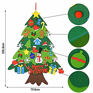 MYHJL DIY Felt Christmas Tree Merry Christmas Decoration for Home Xmas Gifts Cristmas Tree Ornaments New Year 2024(01#)