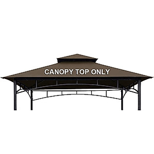 CoastShade 8X 5 BBQ Gazebo Double Outdoor BBQ Canopy,Patio and Outdoor Backyard BBQ Gazebo with LED Lights x 2 (Khaki, Straight 8 x 5ft - New)