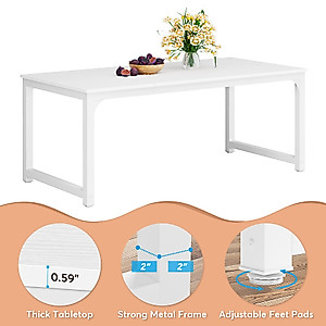 Tribesigns 71"x31.5" Dining Table, Industrial Kitchen Table for 6-8 Person, Rectangular Dinner Table for Dining Room Kitchen Living Room, with Heavy Duty Metal Legs, Rustic Brown