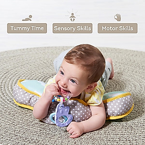Taf Toys Baby Tummy Time Pillow | Perfect for 2-6 Months Old Babies, Enables Easier Development & Easier Parenting, Natural Developmental, Comfortable Tummy Time, Ergonomic Design, Detachable Toys