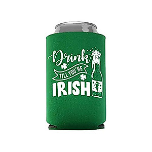 Veracco Keep Your Kiss I'm Here For This Irish Don't get Drunk We Get Awsome Stadium Party Cup St Patricks DayCan Coolie Holder Party Favors Decorations (Green, 6)