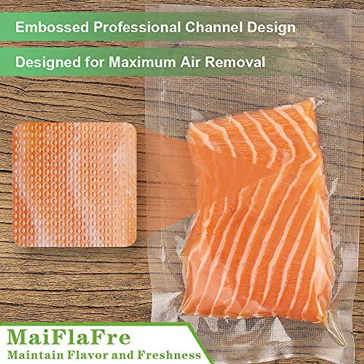 MaiFlaFre 100 Quart 8X12 Vacuum Sealer Bags with Commercial Grade, BPA Free, Heavy Duty.Vacuum Sealer Freezer Bags Compatible with Any Types Vacuum Sealer