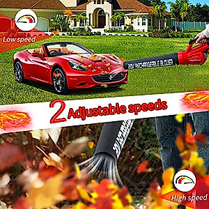 Cordless Leaf Blower, PULITUO 20V 400 CFM Large Air Volume Battery Powered Leaf Blower, Lightweight Low Noise Electric Leaf Blowers for Lawn Care ,Snow Blowing & Yard Cleaning
