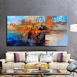 Hand Painted Abstract Oil Painting on Canvas Modern Wall Art Decor