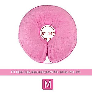 MCHY Inflatable Dog Cone,Adjustable Recovery Collar for Dogs After Surgery,Prevent from Biting & Scratching,Not Block Vision (M, Pink)