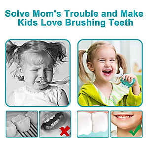 DORCAS U Shaped Toothbrush Kids Electric Toothbrushes, 6 Ultrasonic Cleaning Modes, IPX7 Waterproof, 59S Smart Reminder Toddler Toothbrush(Green Dinosaur, Ages 2-7)