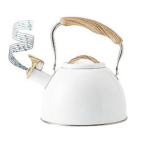 3L Whistling Tea Kettle Stainless Steel Teapot,Stainless Steel Cool Handle Tea Pot - Also for Gas Hob or Induction Heater▂20 * 23.5cm/7.78"*9.25"