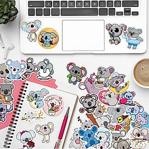 Koala Stickers 100PCS Cute Animal Stickers Waterproof Vinyl Decals for Water Bottles Bicycle Laptop Computer Luggage Kids Teens Boys Girls Koala Bear Gifts