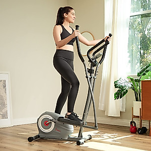Sunny Health & Fitness Essentials Series Smart Elliptical Trainer with Exclusive SunnyFit® App Enhanced Bluetooth Connectivity - SF-E322002