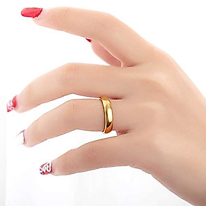 Mishow 18k Gold Plated High Polished Domed Tungsten Couple Ring 4mm / 6mm Wedding Band Size 4-12