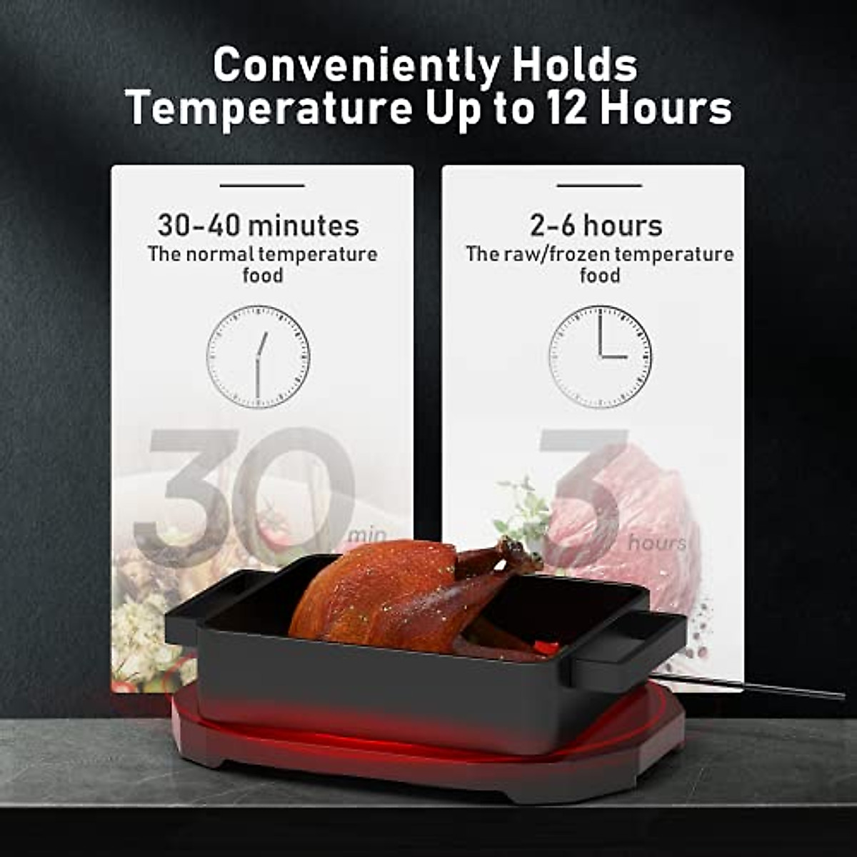 BYQIYE Personal Portable Oven 110V Food Warmer 110V Microwave Oven Electric Heated Launch Box Food Warming Tote Meals Reheating & Frozen/Raw Food Cooking On-The-Go for Office/Dorm/Camping Hot Food