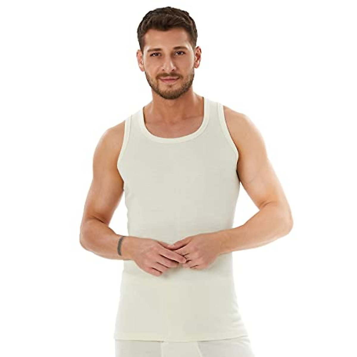 WoolCo. Men's Merino Wool Tank Top 185 Base Layer for Skiing Hiking Camping Hunting, Lightweight Thermal Undershirt (X-Large)