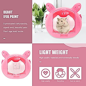 balacoo Pet Hamster Carrier Cage Portable Hamster Cage Mouse Carrier for African Miniature Rabbit Chinchilla Squirrel Pink