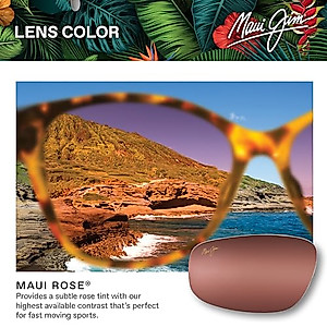 Maui Jim Women's Starfish Polarized Fashion Sunglasses, Sandstone with Blue/Maui Rose®, Medium