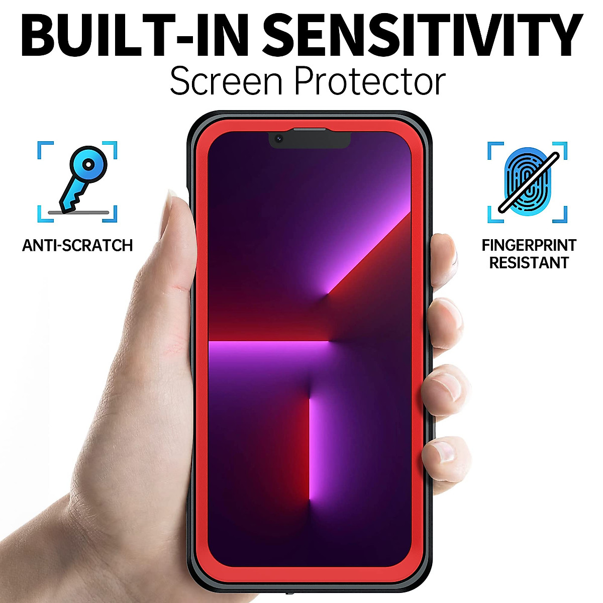 BEASTEK Waterproof Case for iPhone 13 Pro Max, NRE Series Shockproof Dustproof Underwater IP68 with Built-in Screen Protector Anti-Scratch Protective Cover, for iPhone 13 Pro Max (6.7'') (Red)