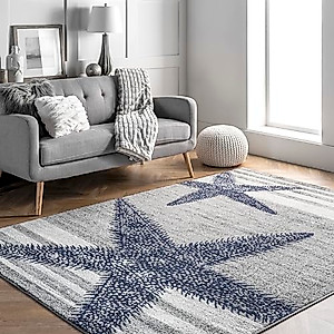 nuLOOM Thomas Paul Starfish and Striped Area Rug, 5x8, Grey