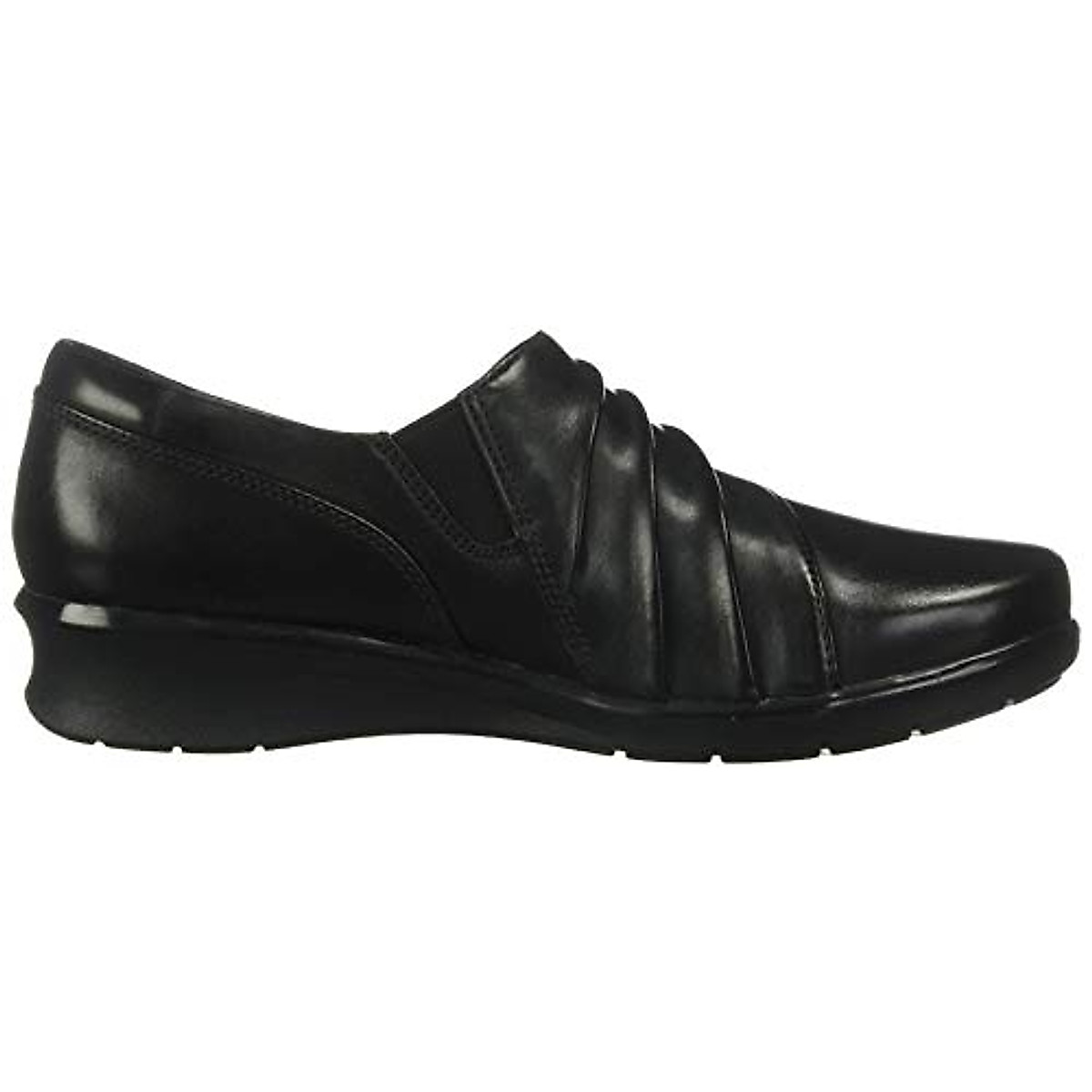 Clarks Women's Hope Roxanne Loafer, Black Leather, 9.5 W US