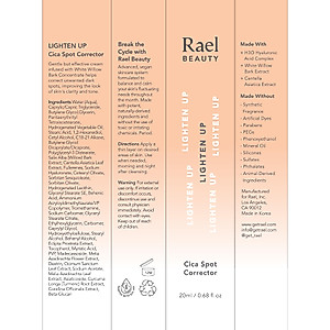 Rael Bundle - Microcrystal Dark Spot Cover (6 Count), Cica Spot Corrector Cream (.68oz, 20ml)