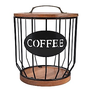 Vizela Coffee Pod Holder,Large Coffee Filter Holder With Lid,Coffee Pod Organizer,Keurig Pod Holder,K Cup Holders For Counter,Coffee Decor For Coffee Bar,K Cup Storage