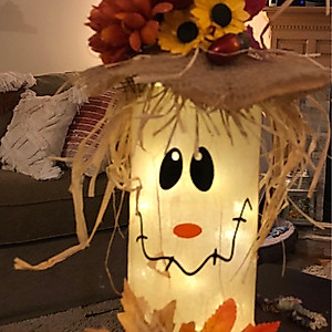 24 Pcs Scarecrow Vinyl Decals Scarecrow Faces DIY Craft Vinyl Art Stickers, Scarecrow Wall Decals Stickers Halloween Christmas Glass Window Sticker