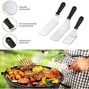Blackstone Griddle Accessories Kit, 14pcs Flat Top Grill Accessories Set for Blackstone and Camp Chef, Enlarged Spatulas, Basting Cover, Scraper, Tongs, Grill Spatula Kit for Outdoor BBQ