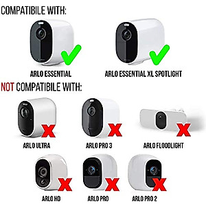 [Updated Version] Wasserstein Solar Panel with 13.1ft/4m Cable Compatible with Arlo Essential Spotlight/XL Spotlight Camera (3-Pack, White) (NOT Compatible with Arlo Ultra, Pro 1/2/3, HD, Floodlight)