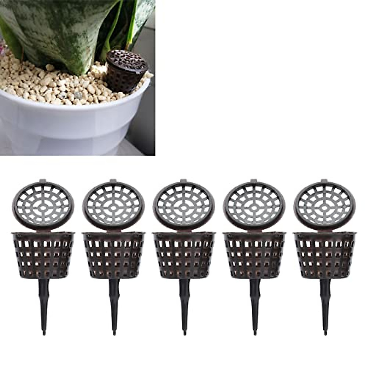 50Pcs Bonsai Fertilizer Box Plastic Fertilizer Mesh Basket with Lid Planting Fertilizer Basket for Succulent Orchid Bonsai Plant Tool