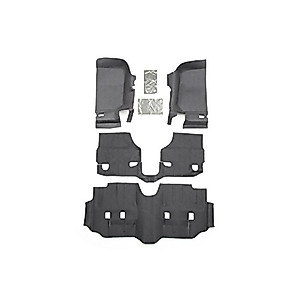 Bedrug - Jeep Bedtred | 2007 - 2010 Jeep Wrangler JK UNLTD 4 Door, Front Floor Liners (Includes Heat Shields) | Grey - 4 pc. | BTJK07F4