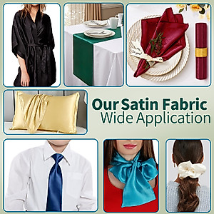 NSGZ Silver Grey Satin Fabric by The Yard, 2 Yards 60" Wide Silky Fabric, Solid Satin Cloth Fabric for Bridal, Wedding, Dress, Crafting, Decoration