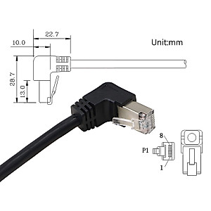 SinLoon RJ45 Ethernet Adapter Cable 90 Degree Upward Male to Famale Ethernet Switch Adapter Cable for CAT 5/CAT 6 LAN Ethernet Socket Connector Adapter Cat5 Cat6 Cable(Upward)