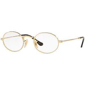 Ray-Ban RX3547V Oval Prescription Eyeglass Frames, Arista/Demo Lens, 48 mm
