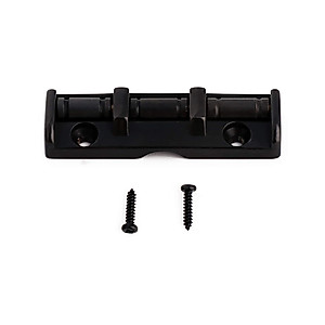 Holmer 6 String Metal Guitar Roller Nut 3 Saddles with Screws Compatible with Strat or Tele Electric Guitar Black.