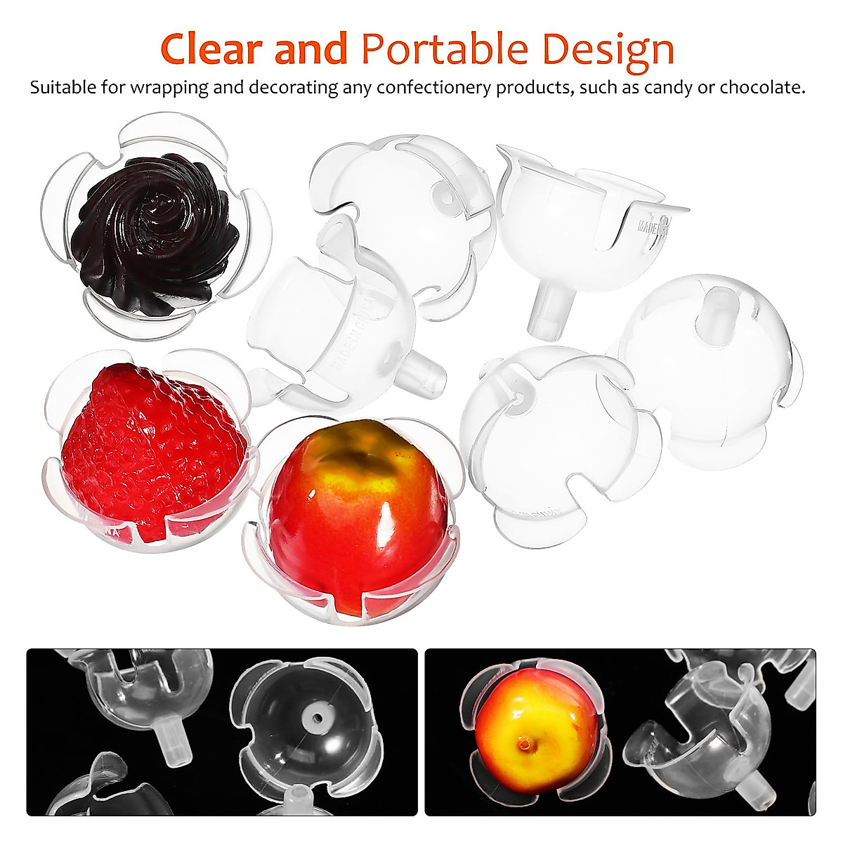 TOYANDONA 100pcs Chocolate Holder for Bouquet, Clear Chocolate Box Holder Plastic Chocolate Holder Case Chocolate Wrappers Candy Packaging Holder for Birthday Wedding Party Decorations