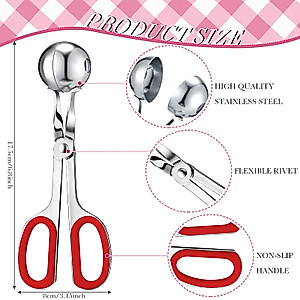 Yinkin Lollipop Cake Pop Treat Bag Set Include 100 Parcel Bags 100 Papery Treat Sticks Metallic Twist Ties Meat Baller with Handles Cake Pops Making Tools for Candies, Chocolates and Cookies (Red)