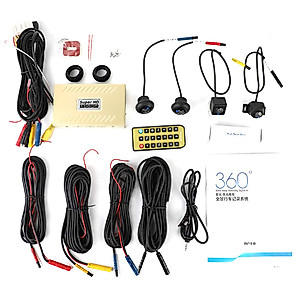 WeniChen 360 Degree Bird View Car Parking Assistance Panoramic View All Round 4 HD Camera System with DVR Parking Monitoring Driving Record for All Car