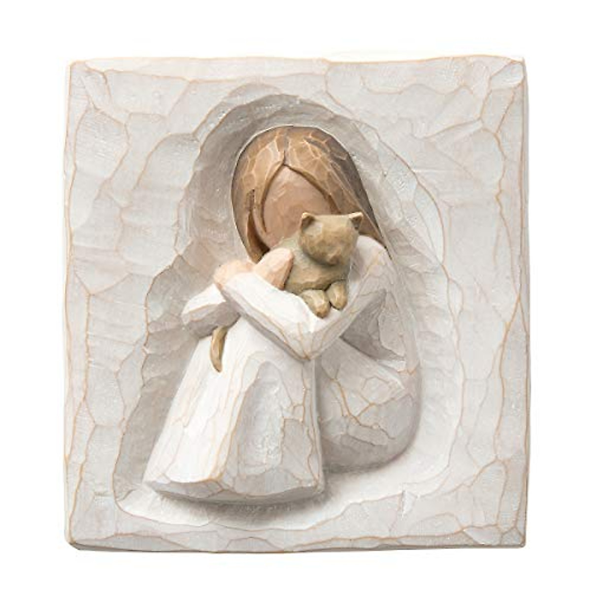 Willow Tree Comfort Plaque, Sculpted Hand-Painted bas Relief