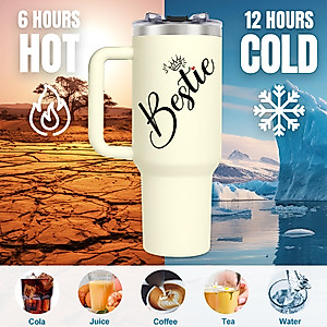 DOCRAGI Gifts for Sister from Sister, Gifts for Friends, Bestie Gifts for Women - Best Friend Birthday Gifts for Sister, Friendship Gifts for Sister, Bestie, Women - 40oz coffee Tumbler with Straw