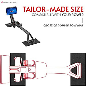 Crostice Bike Trainer Mat Accessories Compatible with Peloton Rower, Double Mats Compatible with Concept 2 Rowing Machine for Cycling Home Gym
