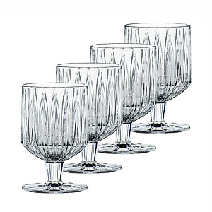Nachtmann Jules All Purpose Glass, 9 oz, Clear, Dishwasher Safe, Cups, Red Wine and White Wine Glasses, Goblet Party Drinking Glasses with Stem, Set of 4