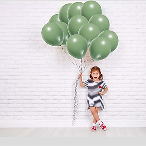 50pcs Sage Green Balloons set party supplies,5inch Oliver Green Balloons kit for party decoration,for green theme party supplies,girl's birthday decoration,baby shower,wedding party, party.
