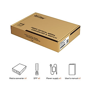 Gigabit Fiber to Ethernet Media Converter, OPTONE RJ45 Port 10/100/1000Base-Tx to 1000Base-LX Included SFP LX Transceiver SMF LC up to 20KM