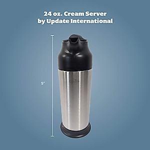 Update International (SV-70) 24 Oz Black and Stainless Cream Server,Clear