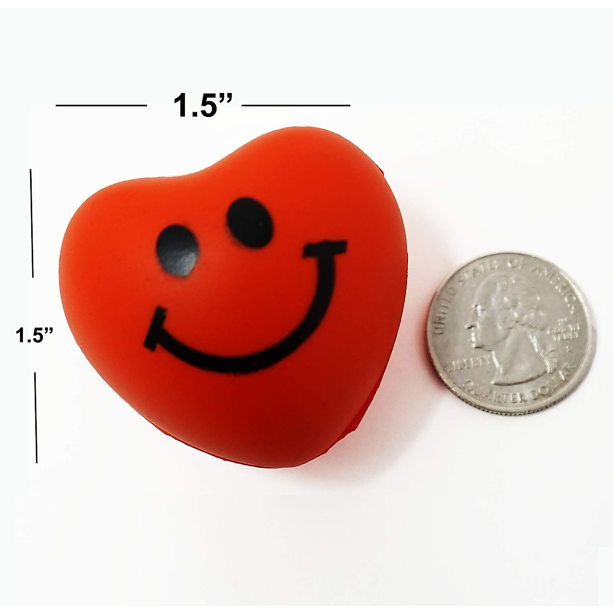 4E's Novelty Mini 1.5" Heart Stress Ball (24 Pack) Bulk - Valentines Squishies - for Class Valentines Party Favors for Kids, Valentines Day Gifts for Kids Classroom, Small Size