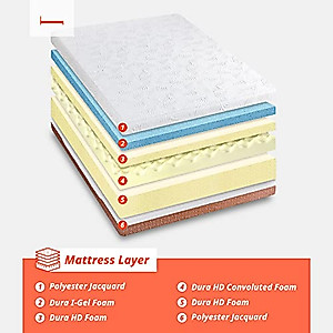 PrimaSleep 12 Inch Multi-Layered I-Gel Infused Memory Foam Mattress, Cal King