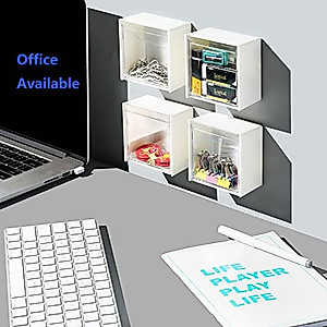 Brozigo 3Pcs QTip Holder Canisters for Cotton Balls, Wall Storage Cotton Ball Holder, qtip holder bathroom set with lid, Wall Storage for bathroom, office and restroom, Transparent Cotton Swab Holder