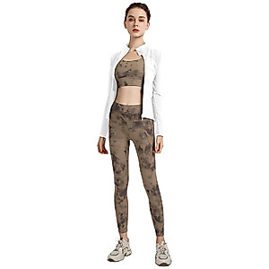 CARPESUN Women's Stretchy Workout Jackets Lightweight Full Zip Running Track Jacket (White, Medium)