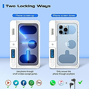 Jostart Cell Phone Timer Lock Box for iPhone and Android Phones, Portable Self-Control Phone Timer Locker Help Adults/Kids/Students Get More Focus,Prevent Excessive Phone/Game Addiction(New）