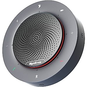 WYRESTORM Halo 30 USB Conference Speakerphone, 4 Noise-canceling Mics, Enhanced 360° Voice Pickup, AGC Voice Balance, Full-Duplex, Idea for Home Office